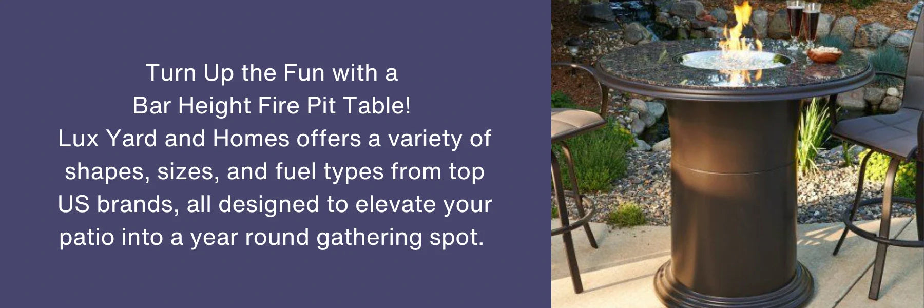 Bar Height Fire Pit Table | Fire Tables | Lux Yard and Homes