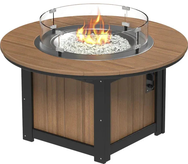 LuxCraft Lumin Antique Mahogany 46" Round Fire Pit